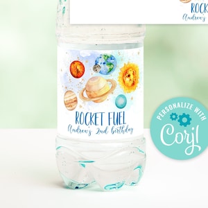 EDITABLE Outer Space Bottle Label Galaxy Water Labels Printable Space ...