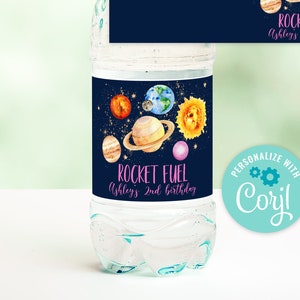 EDITABLE Outer Space Bottle Label Galaxy Water Labels Printable Space ...