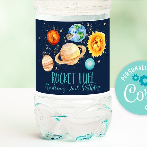 Editable Outer Space Water Bottle Labels Rocket Fuel Labels - Etsy