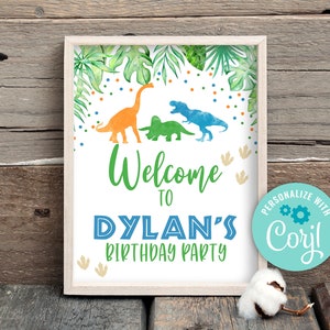 Editable Dinosaur Welcome Sign Instant Download, Safari Dinosaur ...
