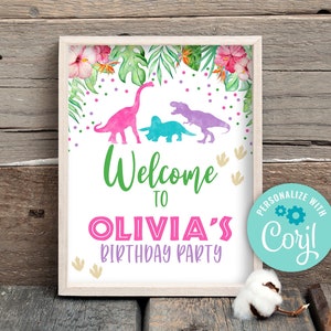 Editable Dinosaur Welcome Sign Instant Download, Safari Dinosaur ...