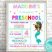 Editable First Day of Preschool Sign, Mermaid First Day of School Sign ...