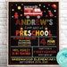 Editable First Day of Preschool Sign, Firetruck First Day of School ...