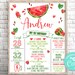 Editable Watermelon Milestone Birthday Poster, Red Watermelon First ...