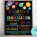 Editable First Day of Kindergarten Sign, Solar System First Day of ...