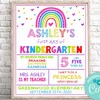 Editable First Day of Kindergarten Sign, Boho Rainbow First Day of ...