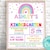 Editable First Day of Kindergarten Sign, Boho Rainbow First Day of ...