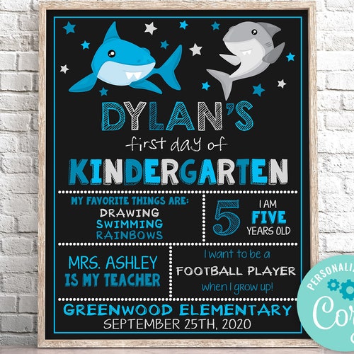 First Day of School Chalkboard Sign Editable DIGITAL FILE | Etsy