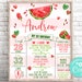 Editable Watermelon Milestone Birthday Poster, Red Watermelon First ...