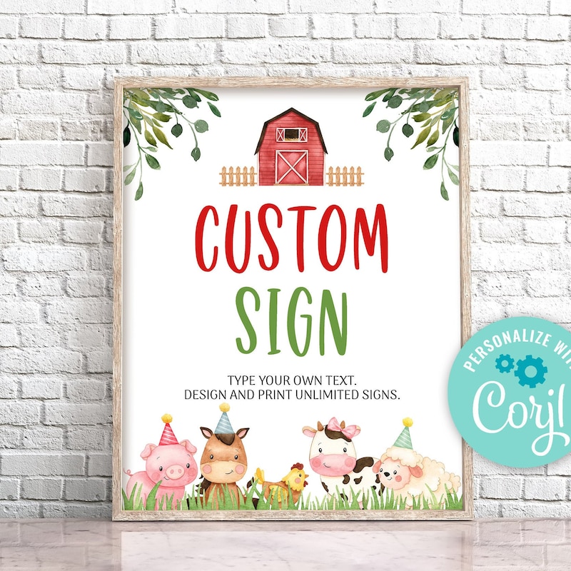 Farm Party Signs - Etsy