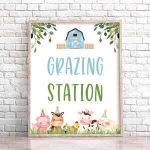 Farm Grazing Station Food Party Sign Boy Farm Animals Grazing - Etsy