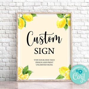 EDITABLE A Little Lemon is on the Way Custom Sign Lemon Custom Sign ...