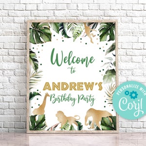 Editable WILD Animal Welcome Sign Instant Download Safari - Etsy