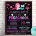 Editable First Day of Preschool Sign Mermaid First Day of - Etsy
