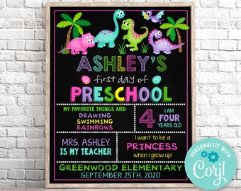 First Day of School Sign, Editable First Day of Kindergarten, First Day ...