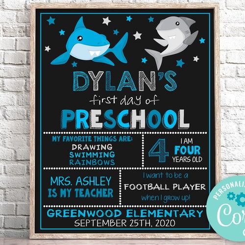 First Day of School Sign Back to School Chalkboard Poster - Etsy