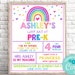 Editable First Day of Pre-k Sign Rainbow First Day of School Sign ...