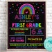 Editable First Day of 1st Grade Sign Rainbow First Day of | Etsy