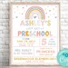 Editable Last Day of Preschool Sign Boho Rainbow Last Day of - Etsy