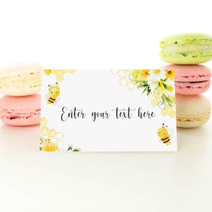 EDITABLE Bee Tent Card Honey Bee Food Tags Bee Birthday Food Labels ...