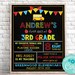 Editable First Day of 3rd Grade Sign Personalized First Day of School ...