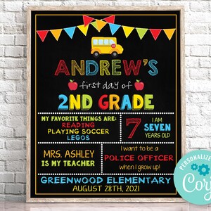 Editable First Day of Pre-k Sign First Day of School Sign Chalkboard ...