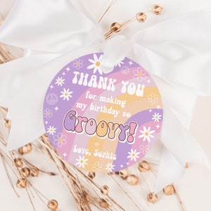 EDITABLE Groovy Birthday Favor Thank You Tag Groovy Birthday Favor Tag ...