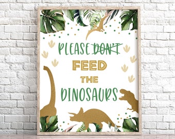 Don't Feed the Dinosaurs Birthday Sign Dinosaurs Safari - Etsy