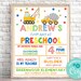 Editable First Day of Preschool Sign, Dump Truck First Day of School ...