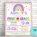 Editable First Day of 4th Grade Sign Rainbow First Day of | Etsy