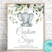 EDITABLE Elephant Birthday Table Sign Gray Elephant Sign | Etsy