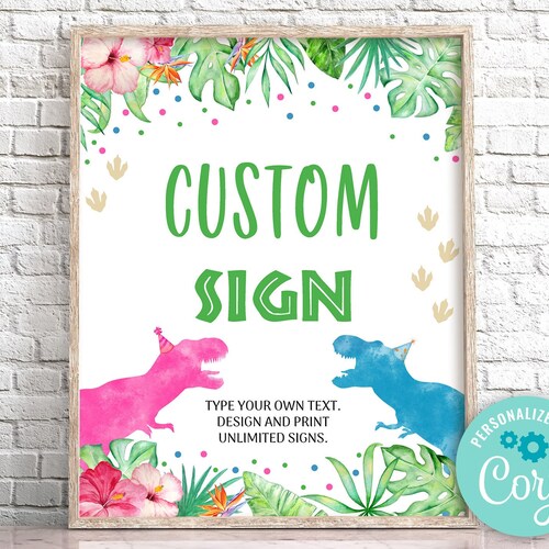 EDITABLE Dinosaur Placemat. Personalised Girl Dino Birthday - Etsy