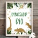 Dinosaur Dig Sign Prehistoric Party Table Decor, Gold Dinosaur ...