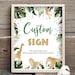 EDITABLE Safari Animals Birthday Table Sign, Wild Animals Sign. Custom ...