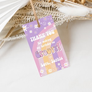 EDITABLE Groovy Birthday Favor Thank You Tag Groovy Birthday Favor Tag ...