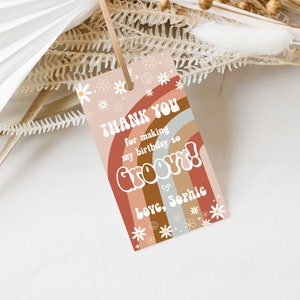 EDITABLE Groovy Birthday Favor Thank You Tag Groovy Birthday Favor Tag ...