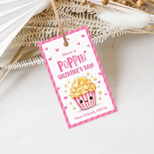 Editable Popcorn Valentine's Day Tag I Hope You Have A POPPIN Valentine ...