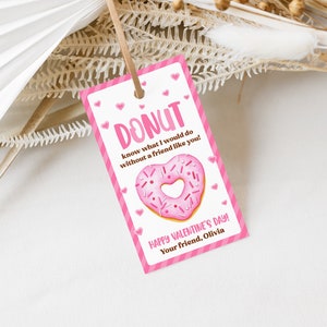Editable Donut Valentine's Day Tags School Valentines Tag Valentine's ...