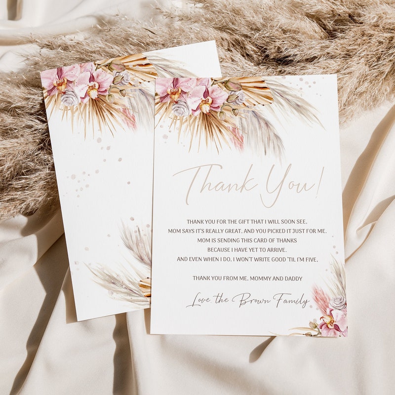 Boho Thank You Cards - Etsy
