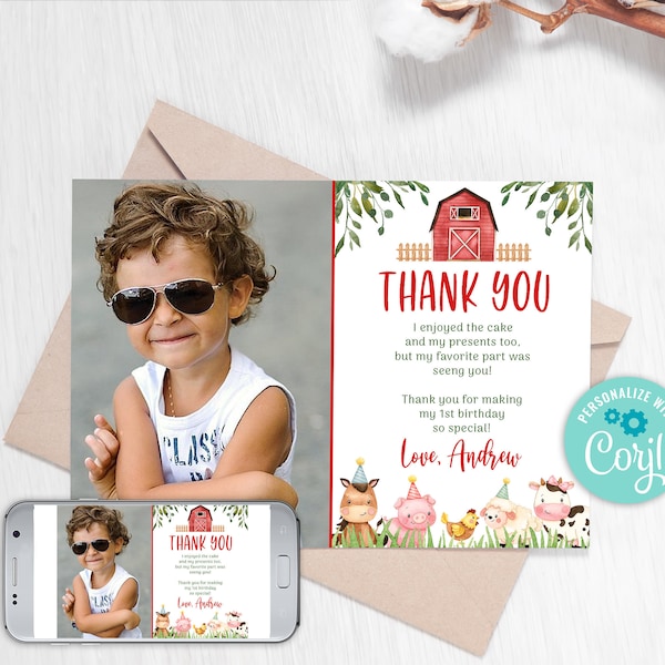 Farm Thank You Card - Etsy