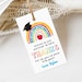 EDITABLE Teacher Appreciation Gift Tags School Supply Rainbow Thank You ...