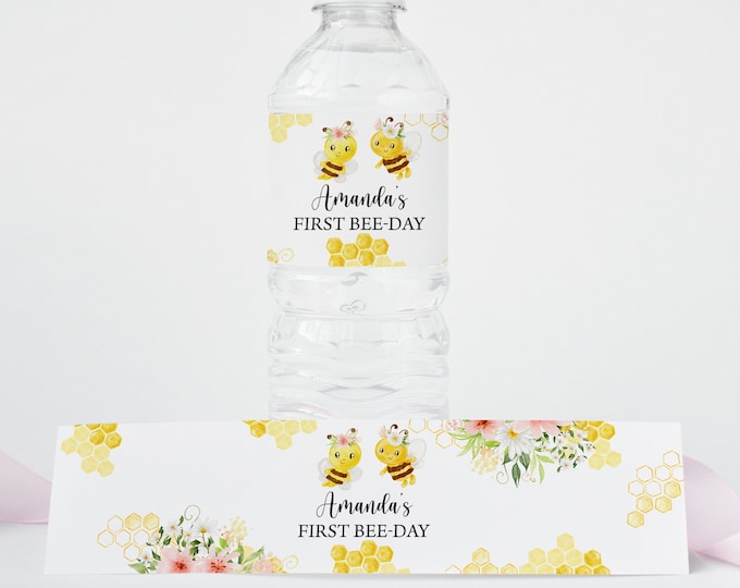 Bee Water Bottle Labels - Etsy Canada
