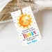 Teacher Appreciation Gift Tag Sunshine Thank You Tag Schools Out Summer ...