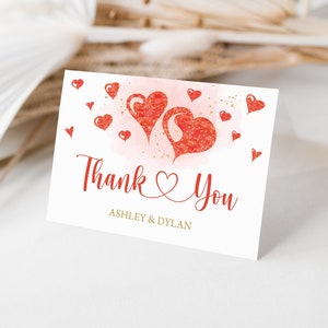 Editable Valentine Thank You Folded Card A Little Sweetheart Thank You ...