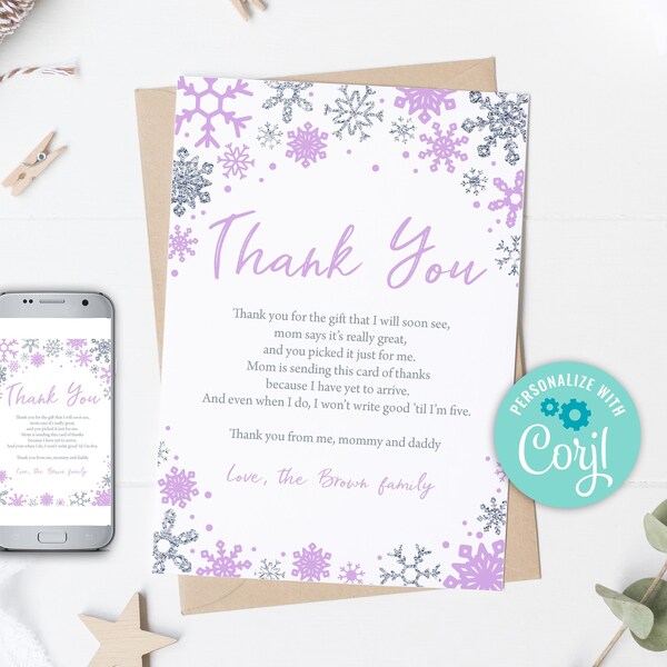 Snowflake Thank You - Etsy