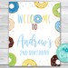 Editable Donut Welcome Sign. Boy Donut Party Sign. Blue Boy Doughnut ...