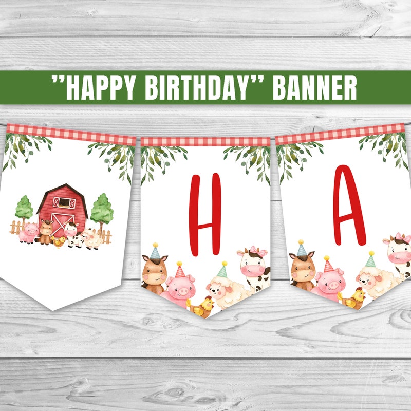Farm Birthday Banner - Etsy