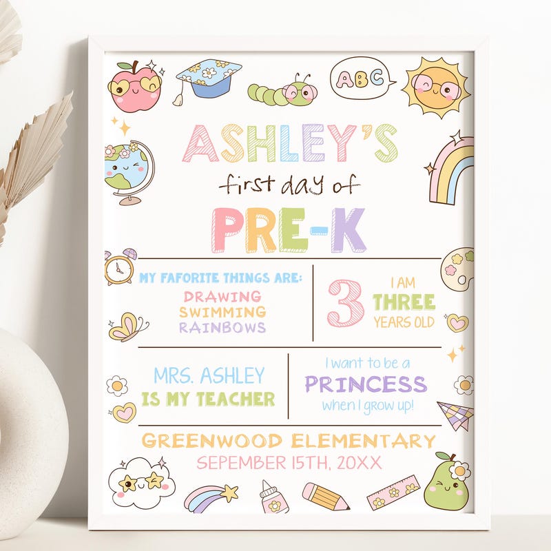 First Day of Pre K - Etsy