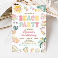 Editable Beach Party Invitation Template Lets Celebrate Beach Invite ...