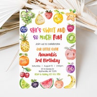 Fruit Birthday Invitation, Editable, Tutti Frutti Invitation, Summer ...